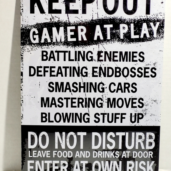 Accents | New Sealed Keep Out Gamer At Play 8 X 12 Do Not Disturb Metal ...